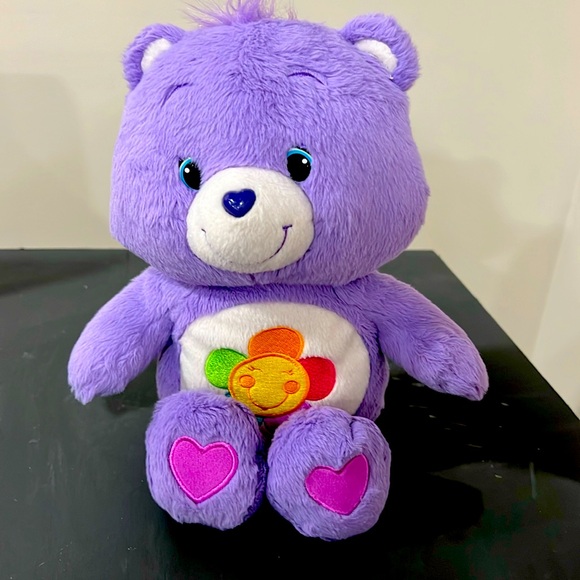Care Bears | Toys | Care Bear Purple Harmony Rainbow Flower Tummy Plush ...